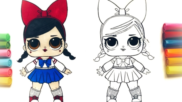 Omalovánky Panenky LOL Surprise. 80 Černobílé obrázky