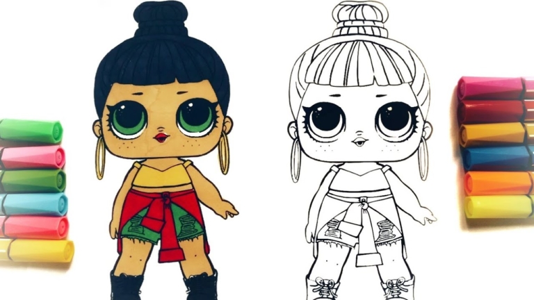 Omalovánky Panenky LOL Surprise. 80 Černobílé obrázky