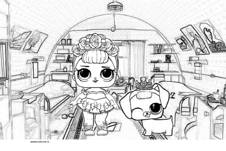Omalovánky Panenky LOL Surprise. 80 Černobílé obrázky