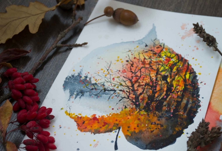 Imágenes y dibujos de otoño - 150 ideas para dibujar