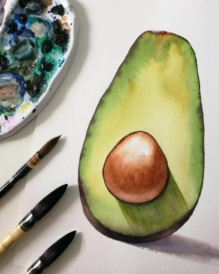 Rysunki i zdjęcia awokado do szkicowania