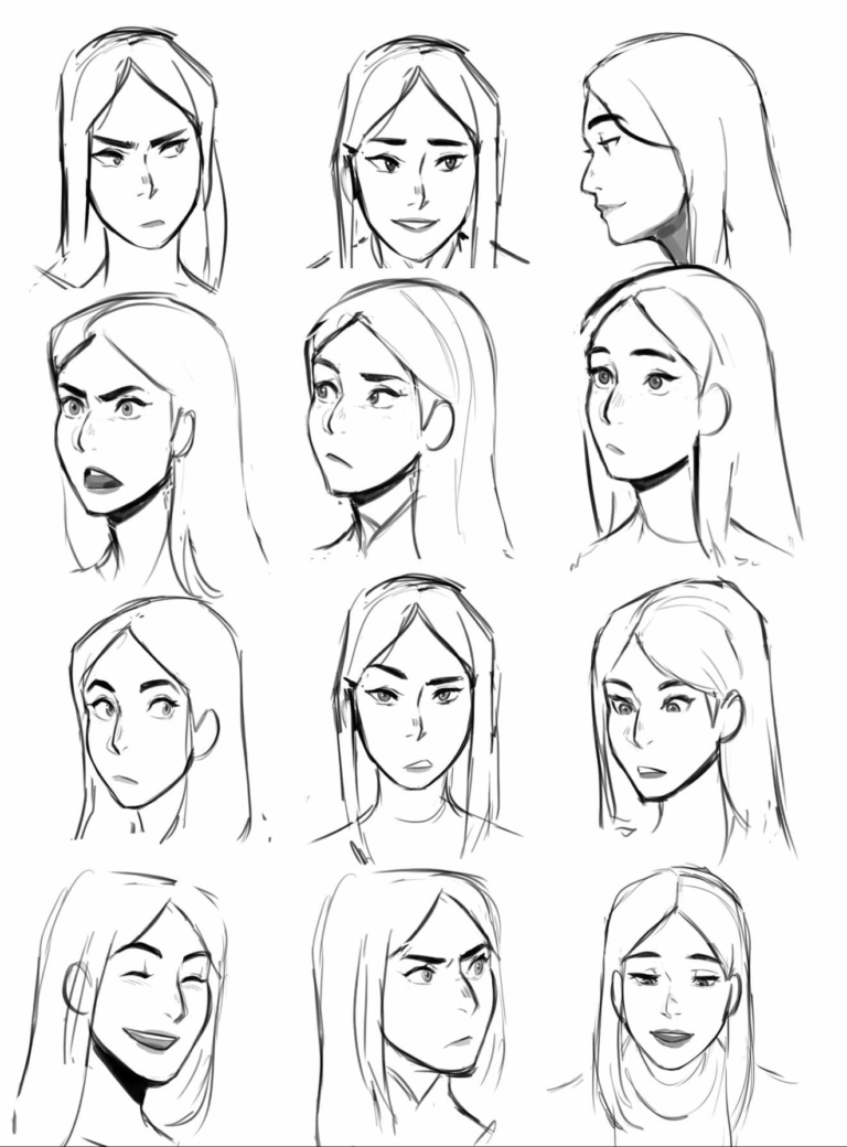 Drawings of Human Faces For Sketching