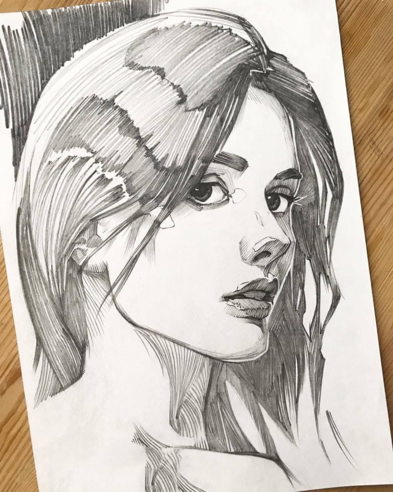 Ritratti disegnati a matita - 100 disegni gratuitamente